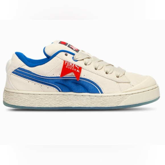 Puma | Shoes | Puma Suede Sneakers Cream And Blue | Poshmark